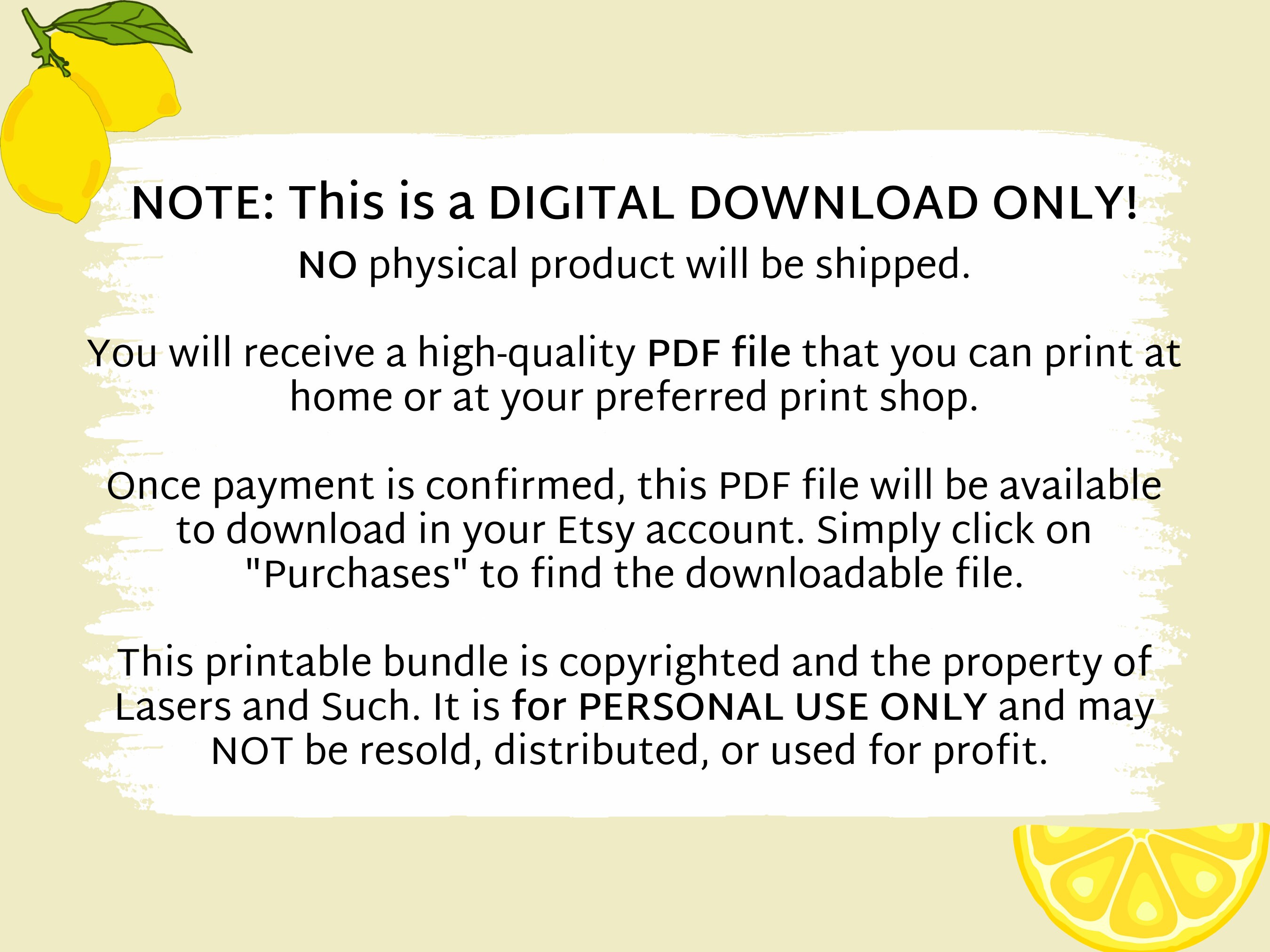 Printable Bridal Shower Games & Signs Bundle, Lemon-themed Engagement ...