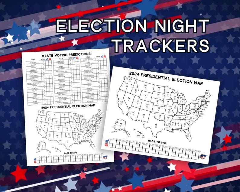 Election Tracker, Electoral College Map for 2024 Election Watch Party ...