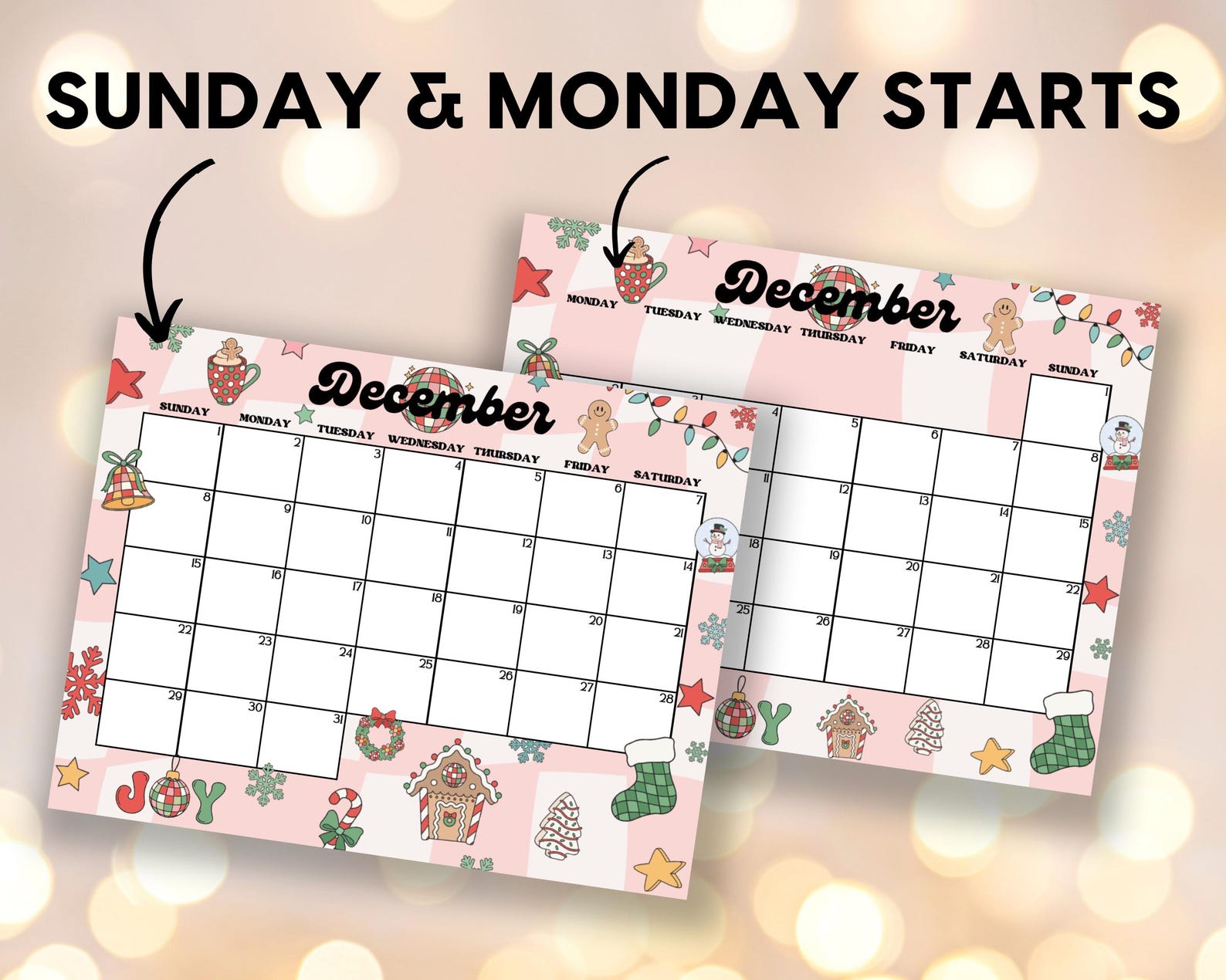 Editable December 2024 Calendar, Printable Monthly Calendar, Fillable ...