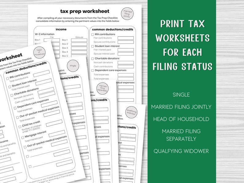 ULTIMATE Tax Return Binder With Tax Prep Checklist, Deduction Expense ...