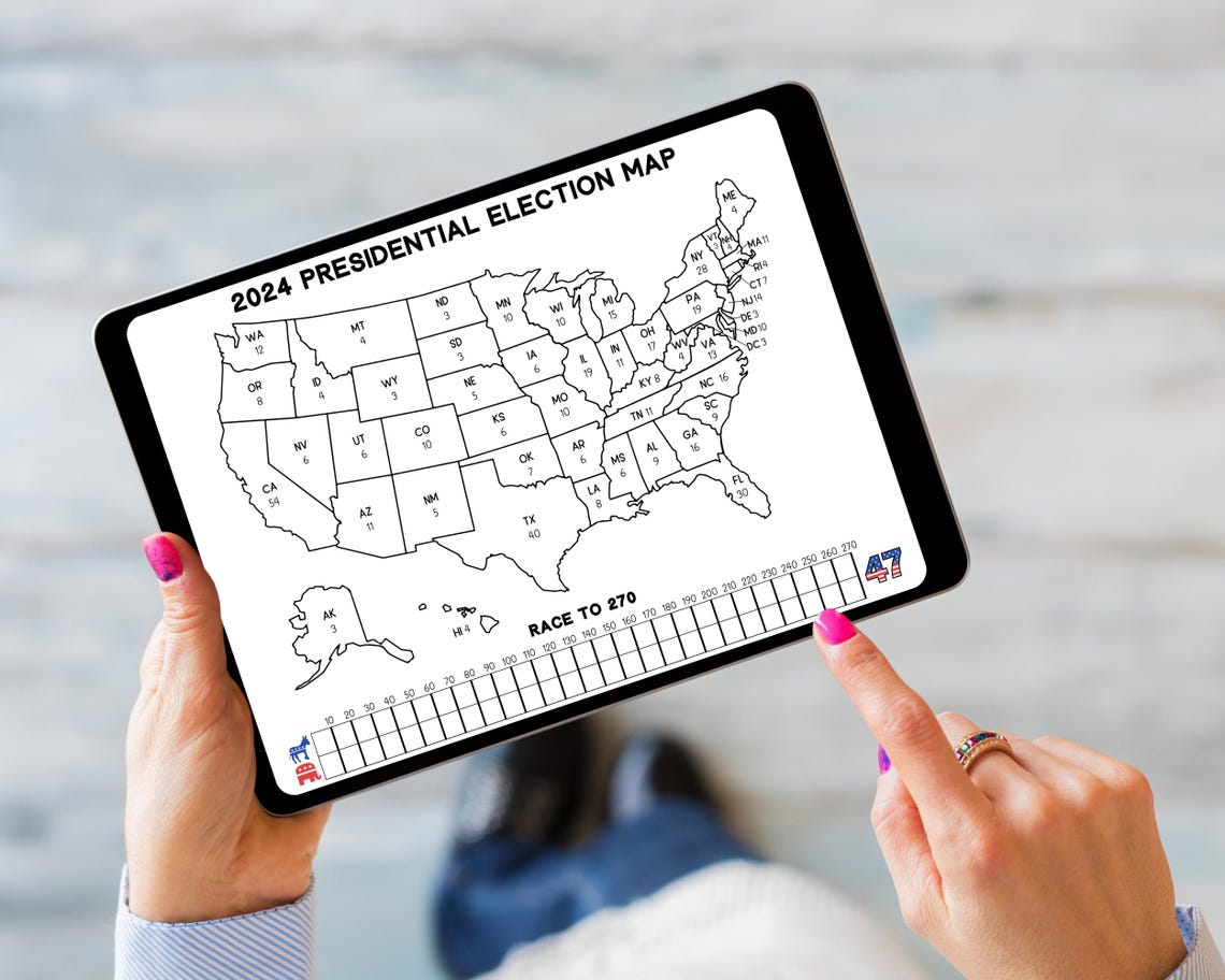 Election Tracker, Electoral College Map for 2024 Election Watch Party ...