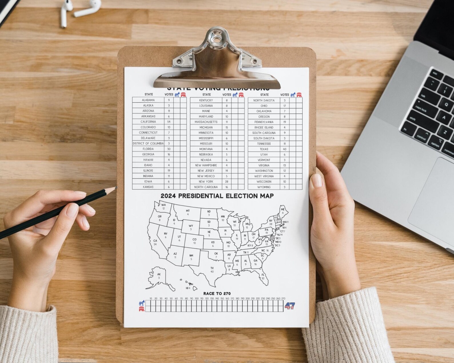 Election Tracker, Electoral College Map for 2024 Election Watch Party ...