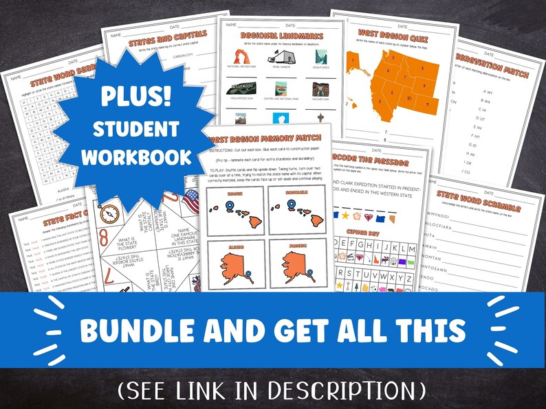 State Word Search Activity West Region US Geography US States and ...