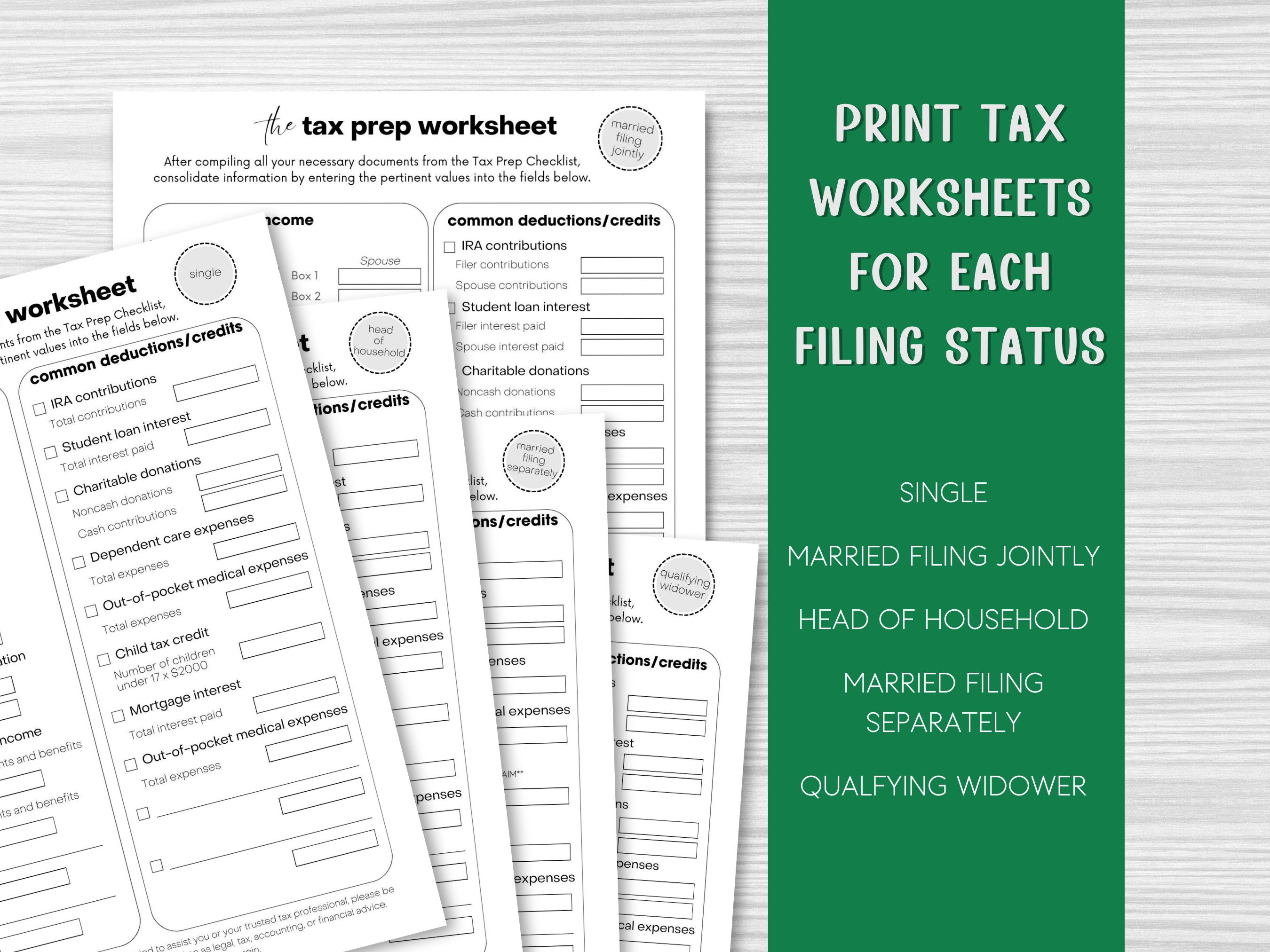 ULTIMATE Tax Return Binder With Tax Prep Checklist, Deduction Expense ...