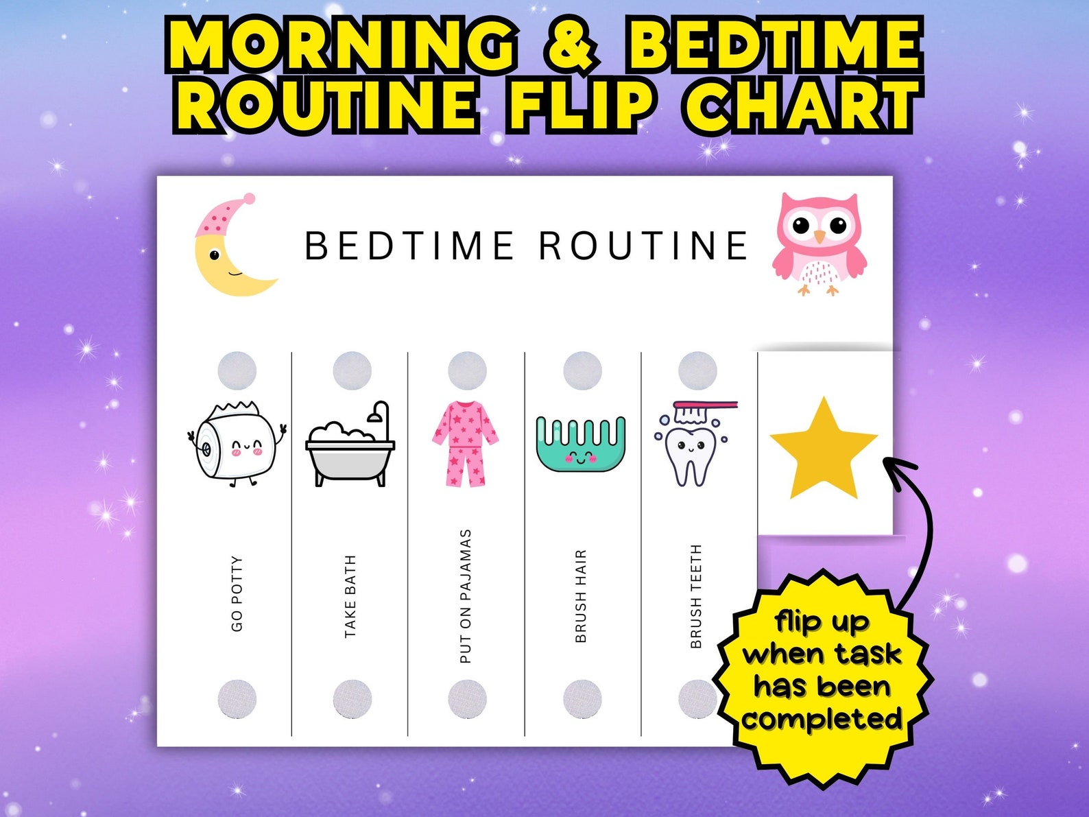 Daily Routine Flip Chart for Kids, Visual Schedule Chart Toddlers Kids ...