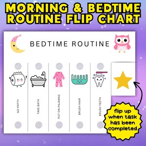 Daily Routine Flip Chart for Kids, Visual Schedule Chart Toddlers Kids ...