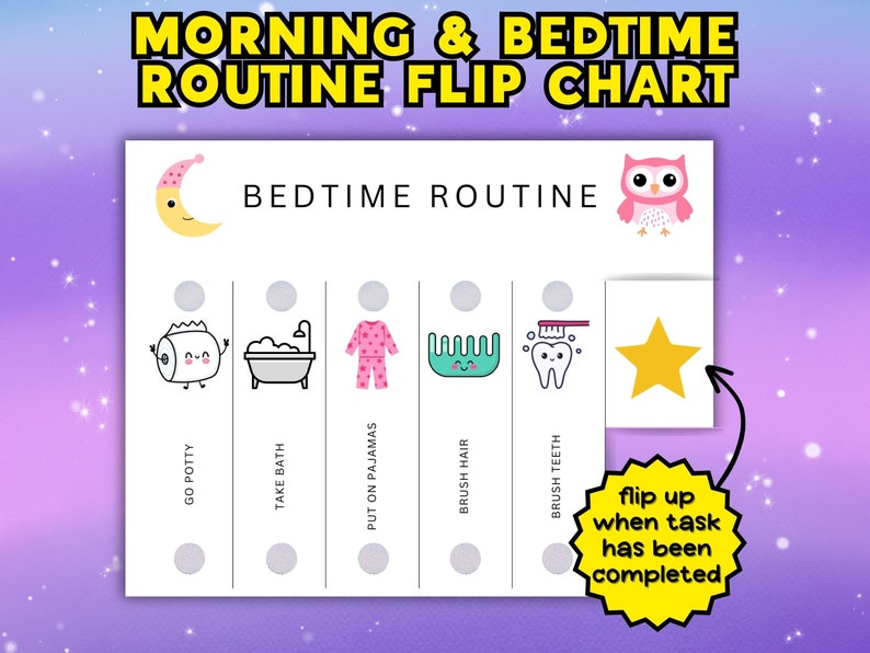 Daily Routine Flip Chart for Kids, Visual Schedule Chart Toddlers Kids ...