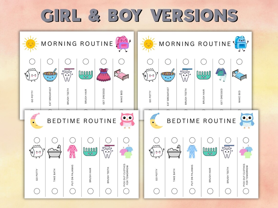 Daily Routine Flip Chart for Kids, Visual Schedule Chart Toddlers Kids ...