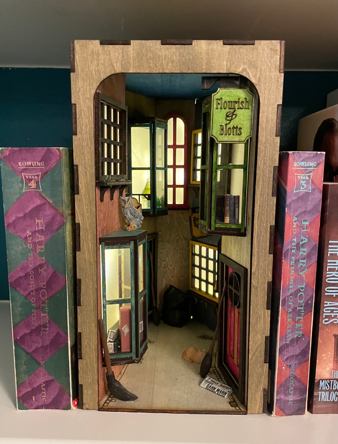 Wizard Shopping Alley-wood Book Nook - Etsy