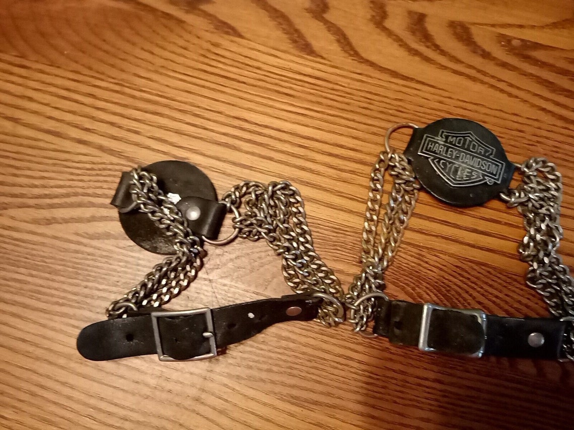 Authentic 90s Harley Davidson Jewelry Boot Choker Necklace Logo Enamel ...