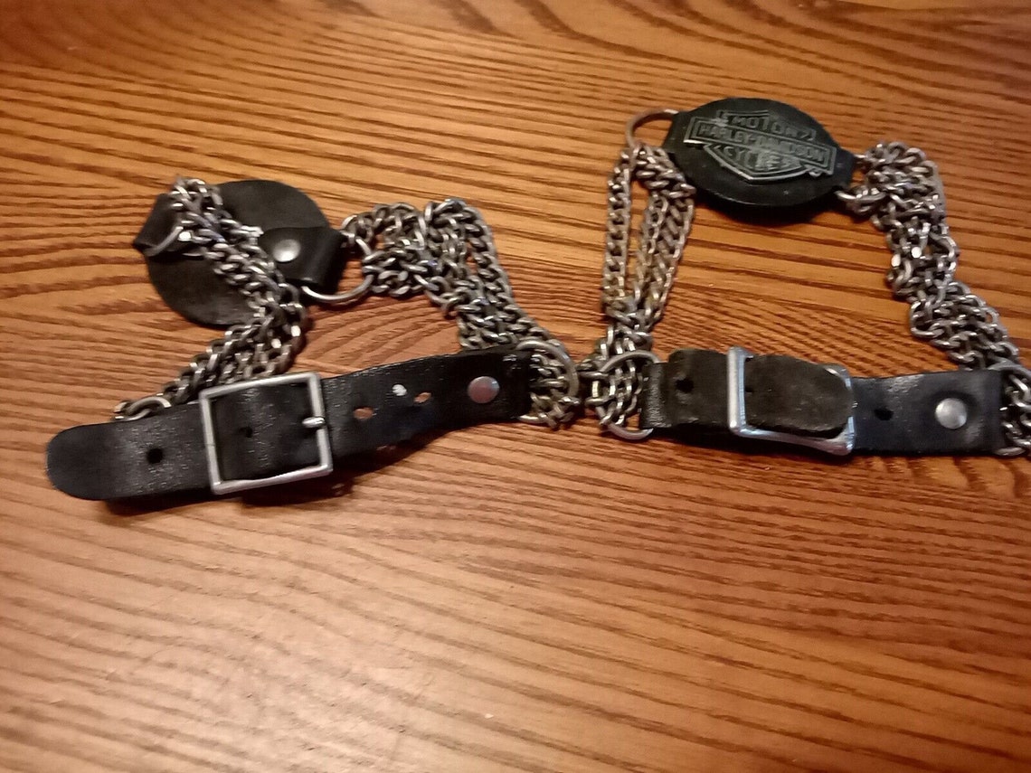 Authentic 90s Harley Davidson Jewelry Boot Choker Necklace Logo Enamel ...