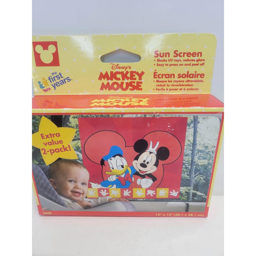 Disney Mickey Mouse Sun Screen Window Shade Extra Value 2 Pc 15x15 2000 ...