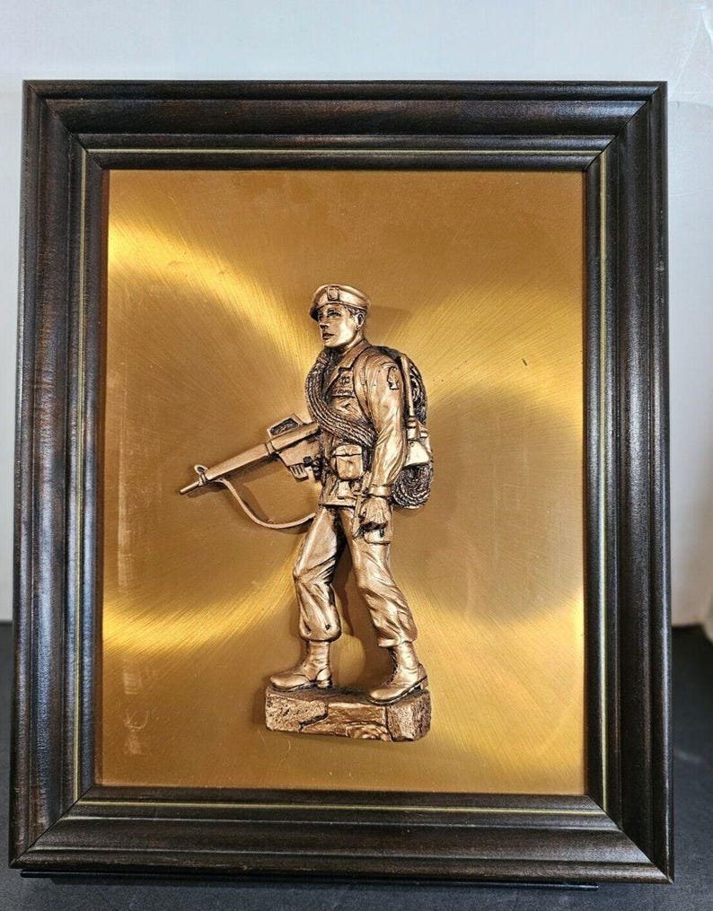 Vintage Framed 3D Copper a Army Soldier, 16" X 13 by Copperama - Etsy