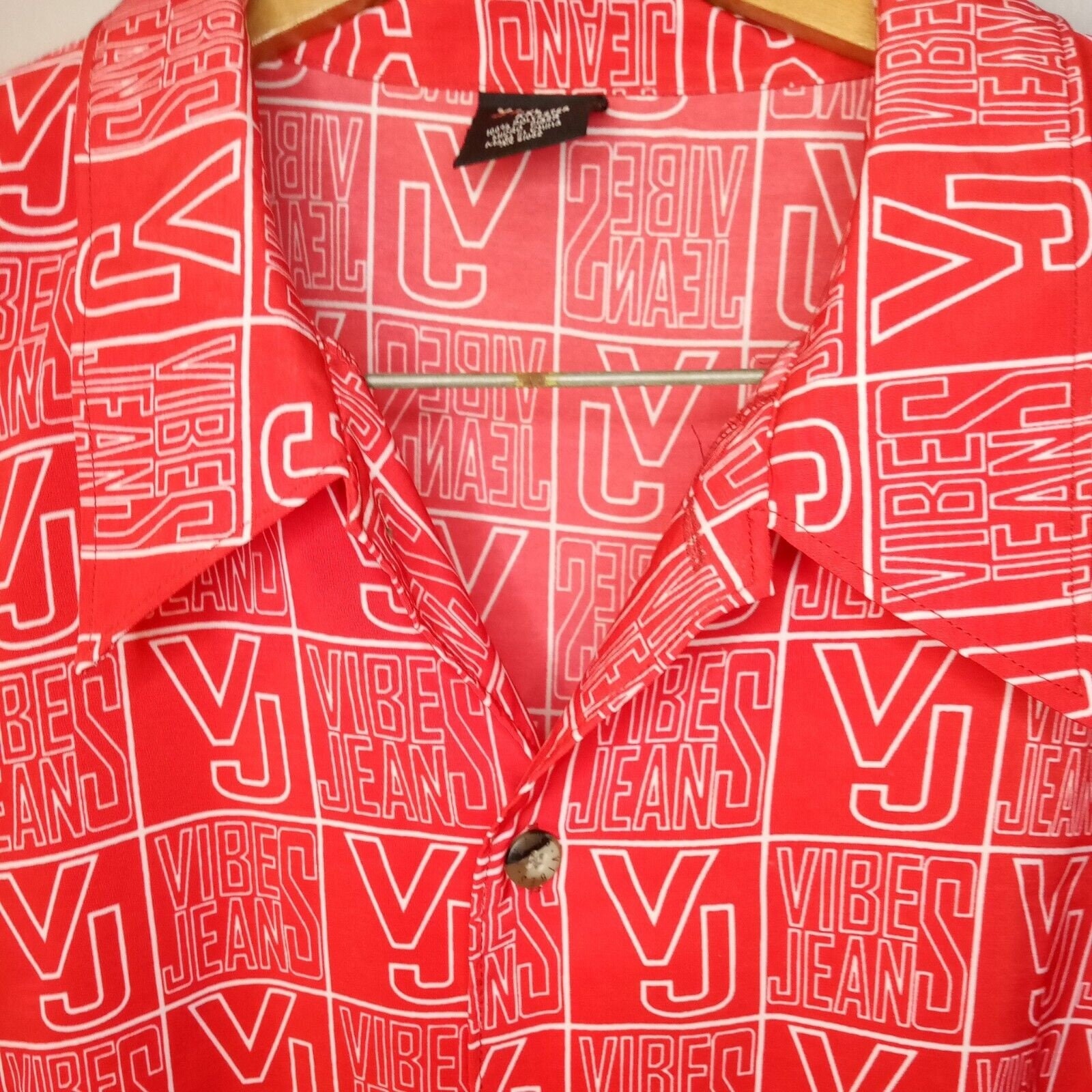 Vibes Jeans Button Down Rasta Shirt Men's XXL Multicolor Rap Hip Hop ...