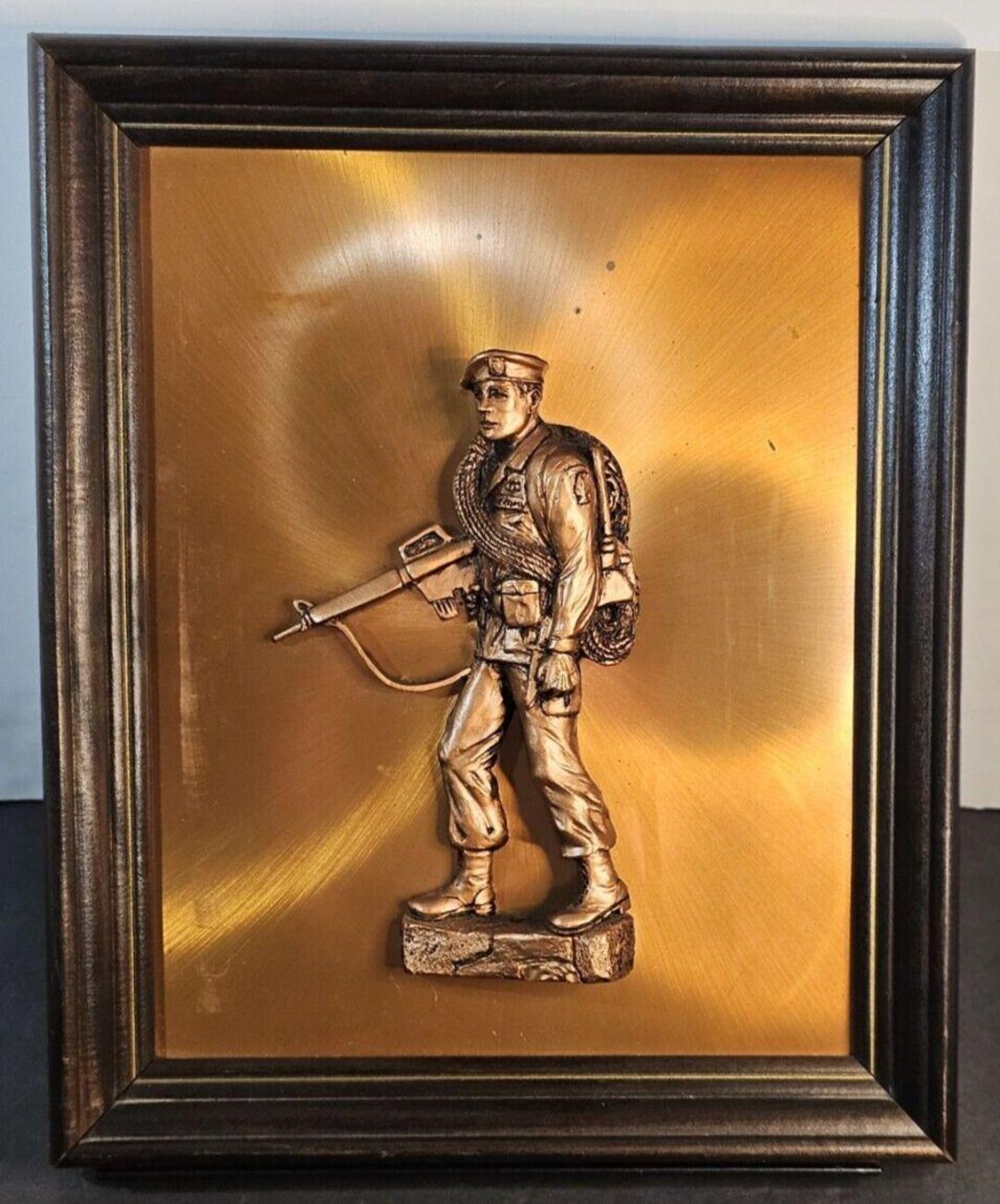 Vintage Framed 3D Copper a Army Soldier, 16" X 13 by Copperama - Etsy