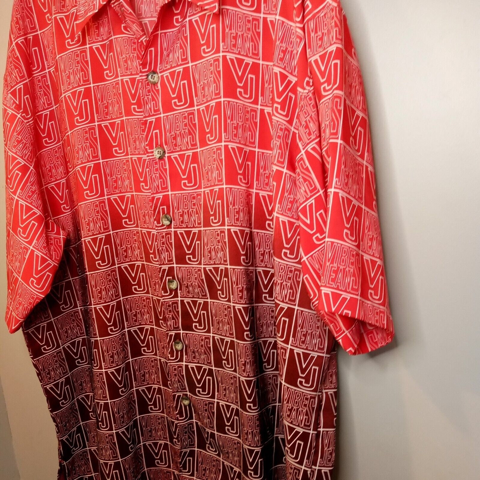 Vibes Jeans Button Down Rasta Shirt Men's XXL Multicolor Rap Hip Hop ...