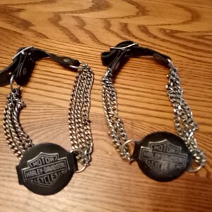 Authentic 90s Harley Davidson Jewelry Boot Choker Necklace Logo Enamel ...