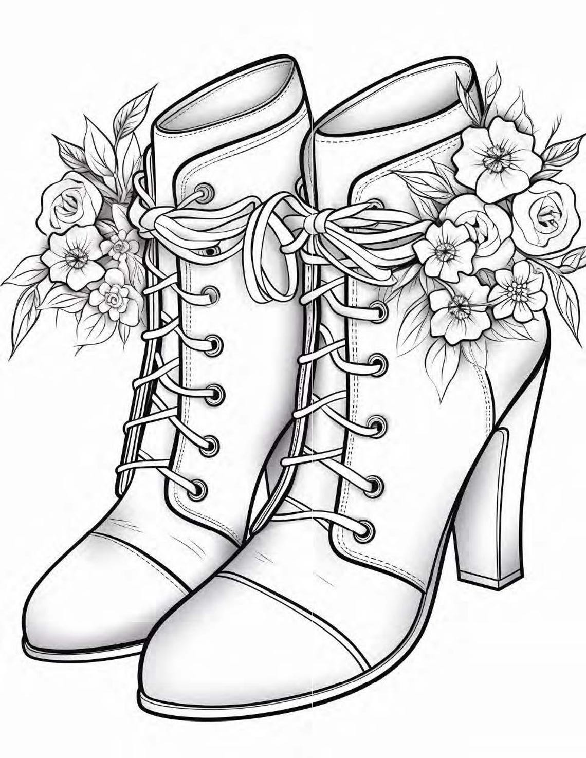 Adult Coloring Pages, Shoe Coloring Page, Bridal Shoe Coloring Pages ...