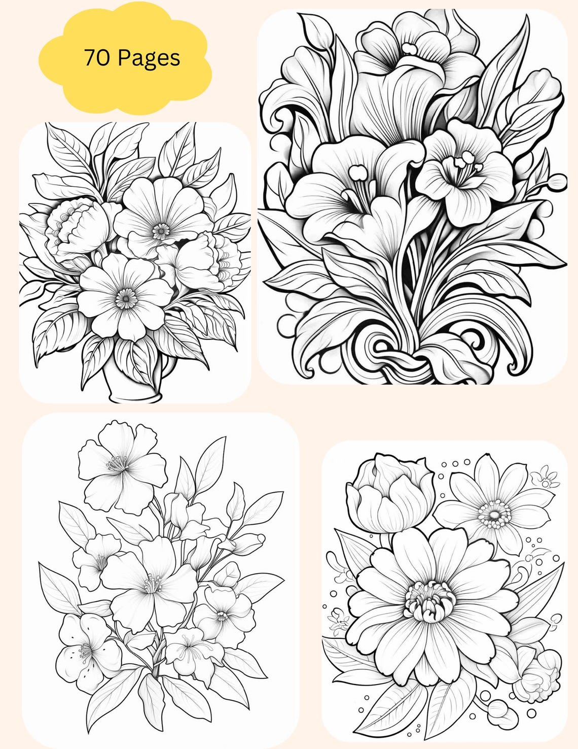 Flower Coloring, Adult Coloring, Flower Coloring Page, Adult Coloring ...