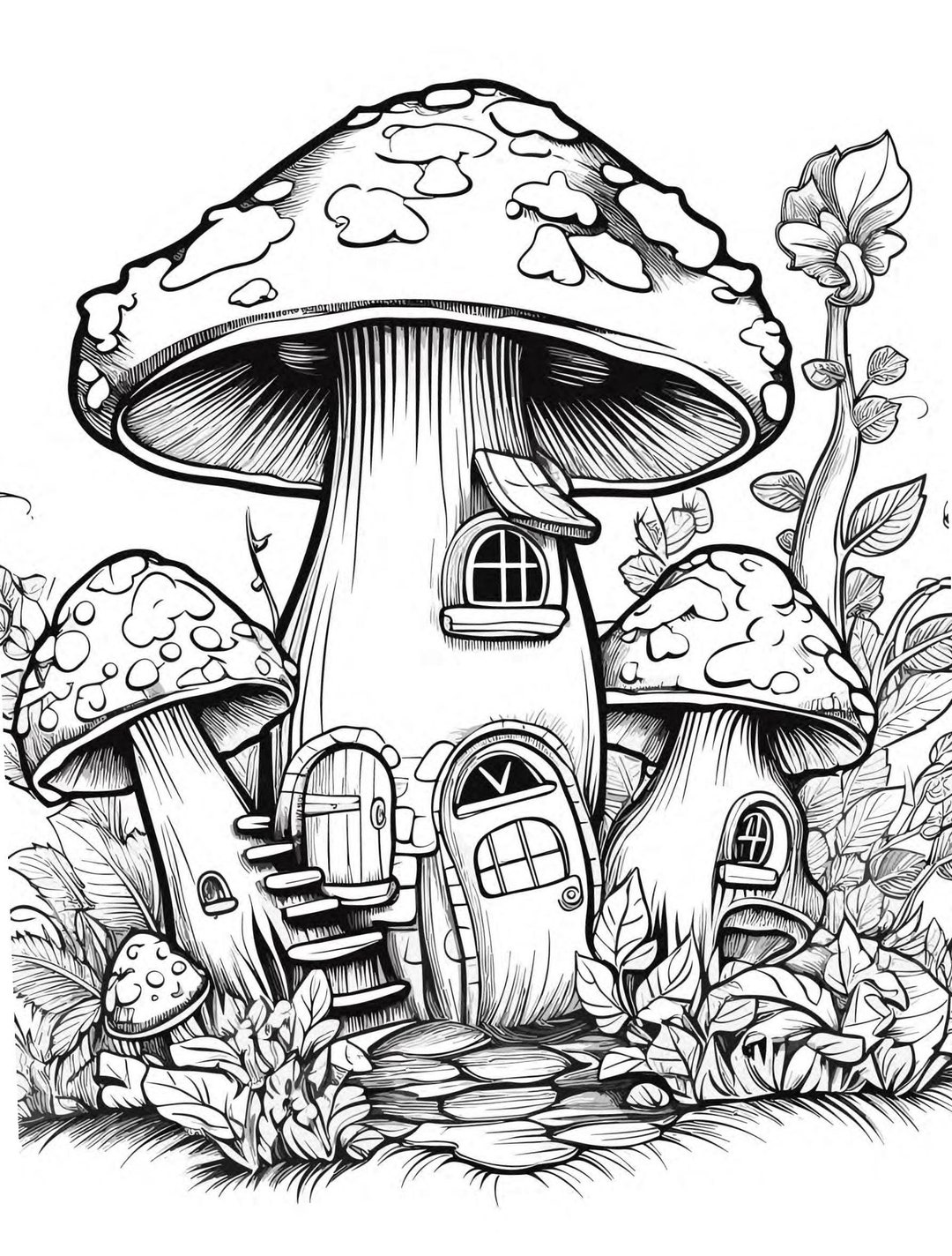 Mushroom Coloring Pages, Adult Coloring, Children Coloring, Psychedelic ...