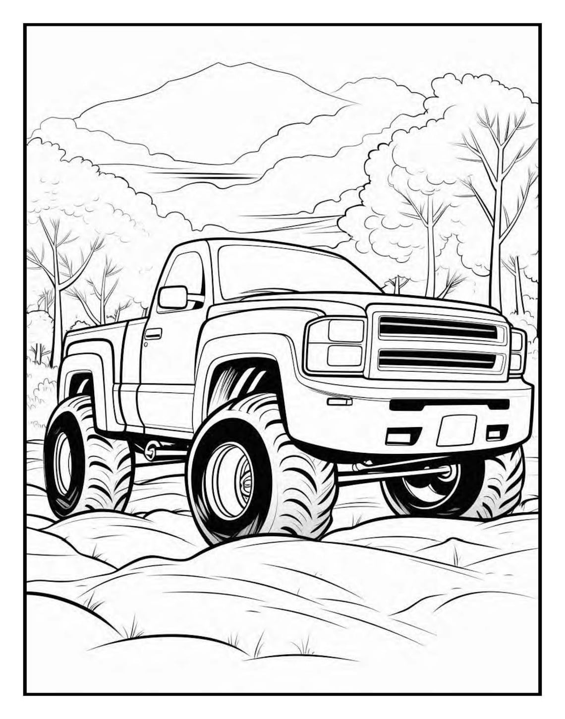 Monster Truck Coloring Pages, Truck Coloring Sheets, Kids Coloring ...