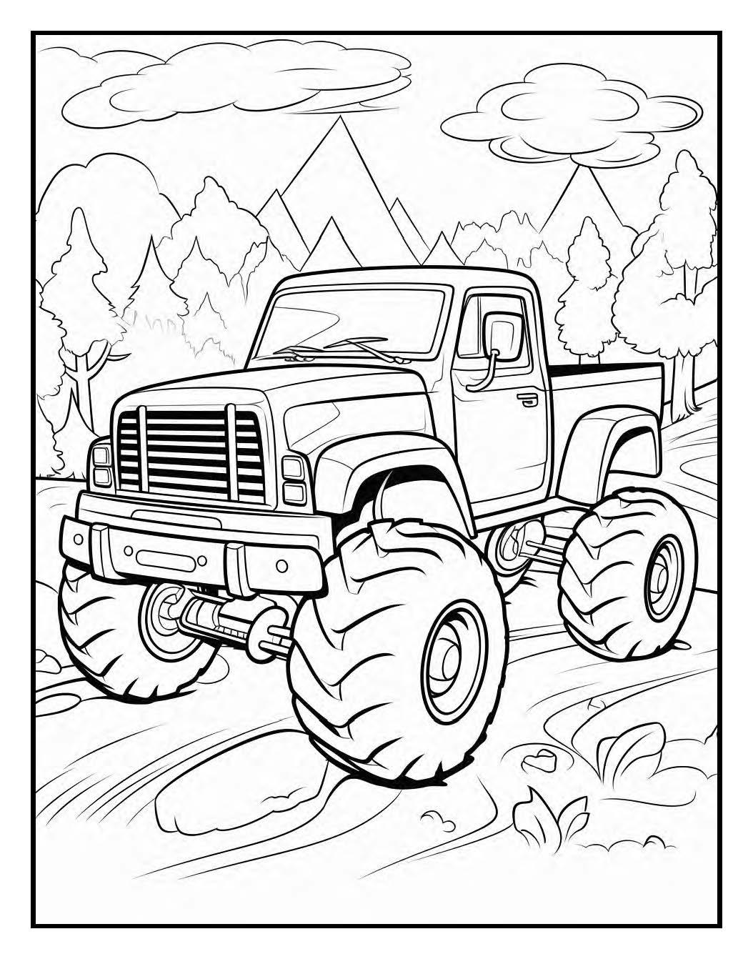 Monster Truck Coloring Pages, Truck Coloring Sheets, Kids Coloring ...