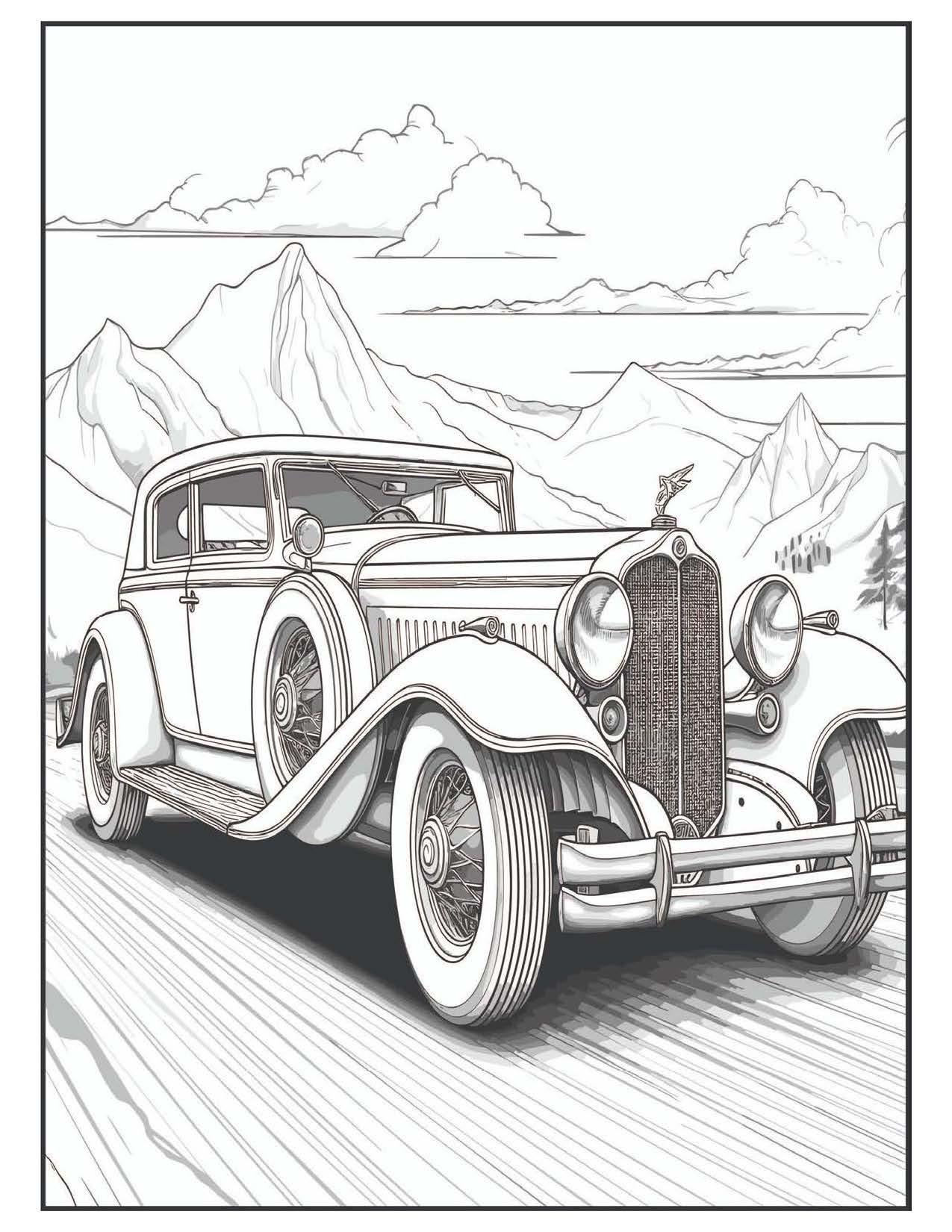Vintage Car Coloring Pages, Vintage Car Coloring, Adult Coloring Pages ...