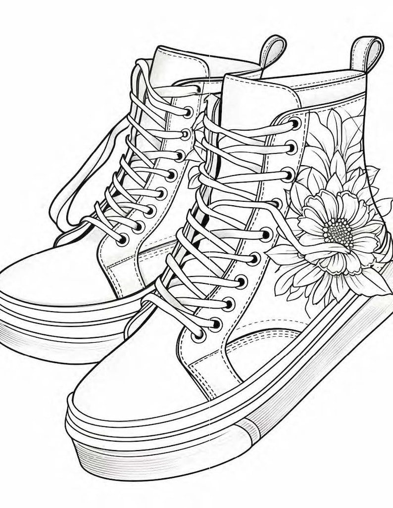 Adult Coloring Pages, Shoe Coloring Page, Bridal Shoe Coloring Pages ...
