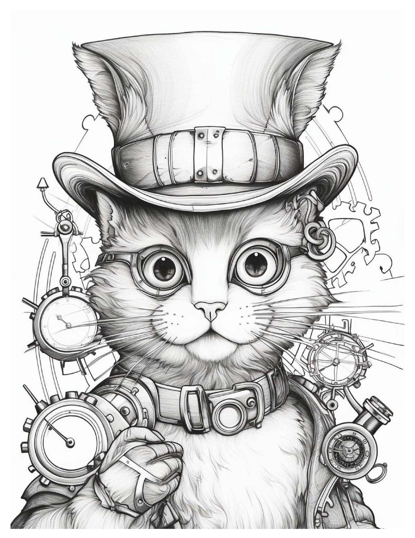 Cat Coloring Pages,cat Coloring Sheets, Animal Coloring Pages, Animal ...