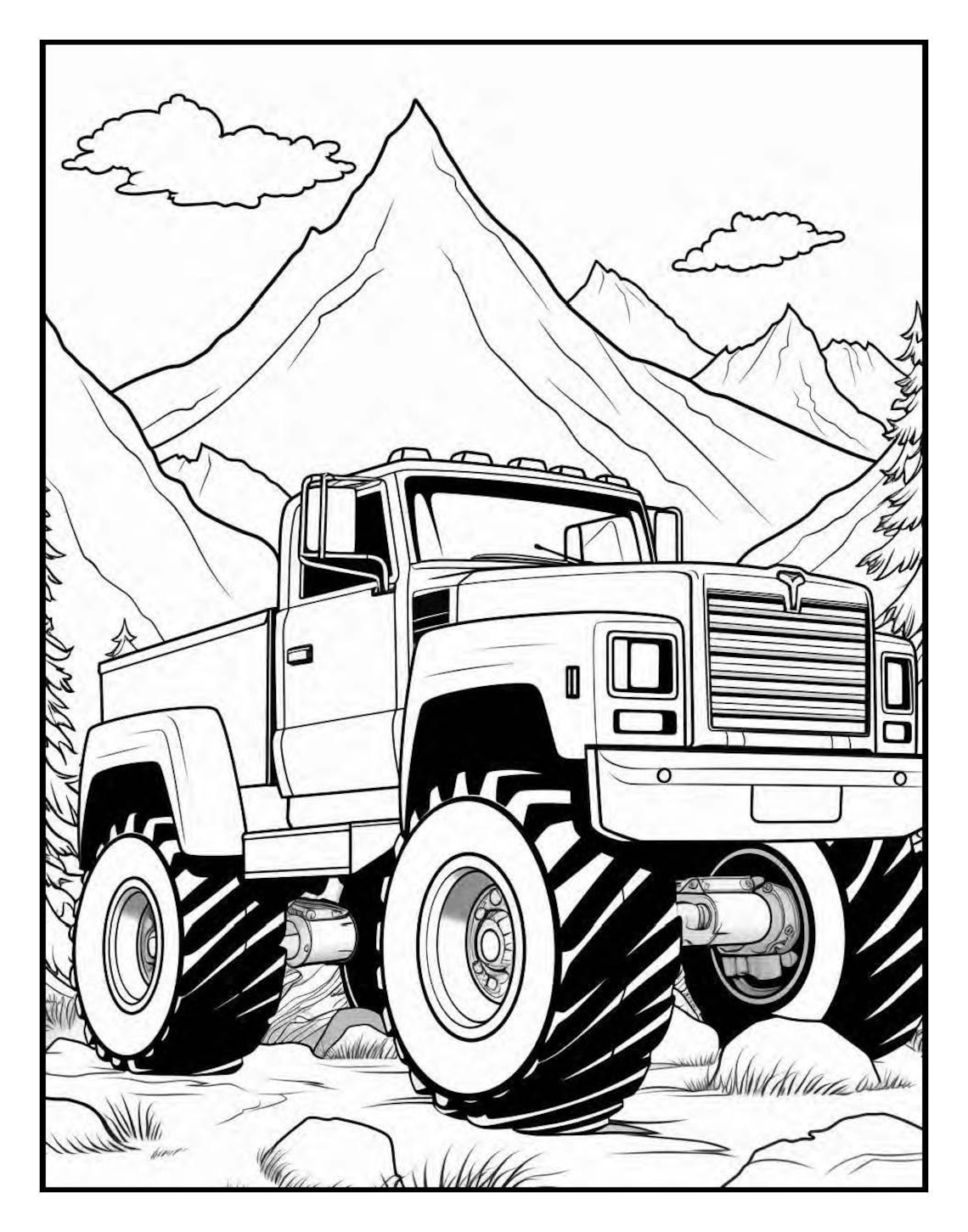 Monster Truck Coloring Pages, Truck Coloring Sheets, Kids Coloring ...