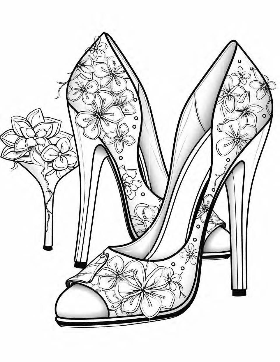 Adult Coloring Pages, Shoe Coloring Page, Bridal Shoe Coloring Pages ...