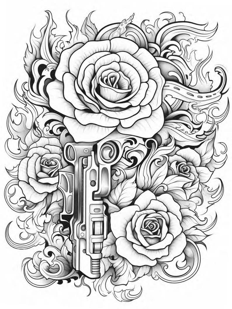 Tattoo Adult Coloring Pages, Tattoo Coloring Sheets, Tattoo Artist ...