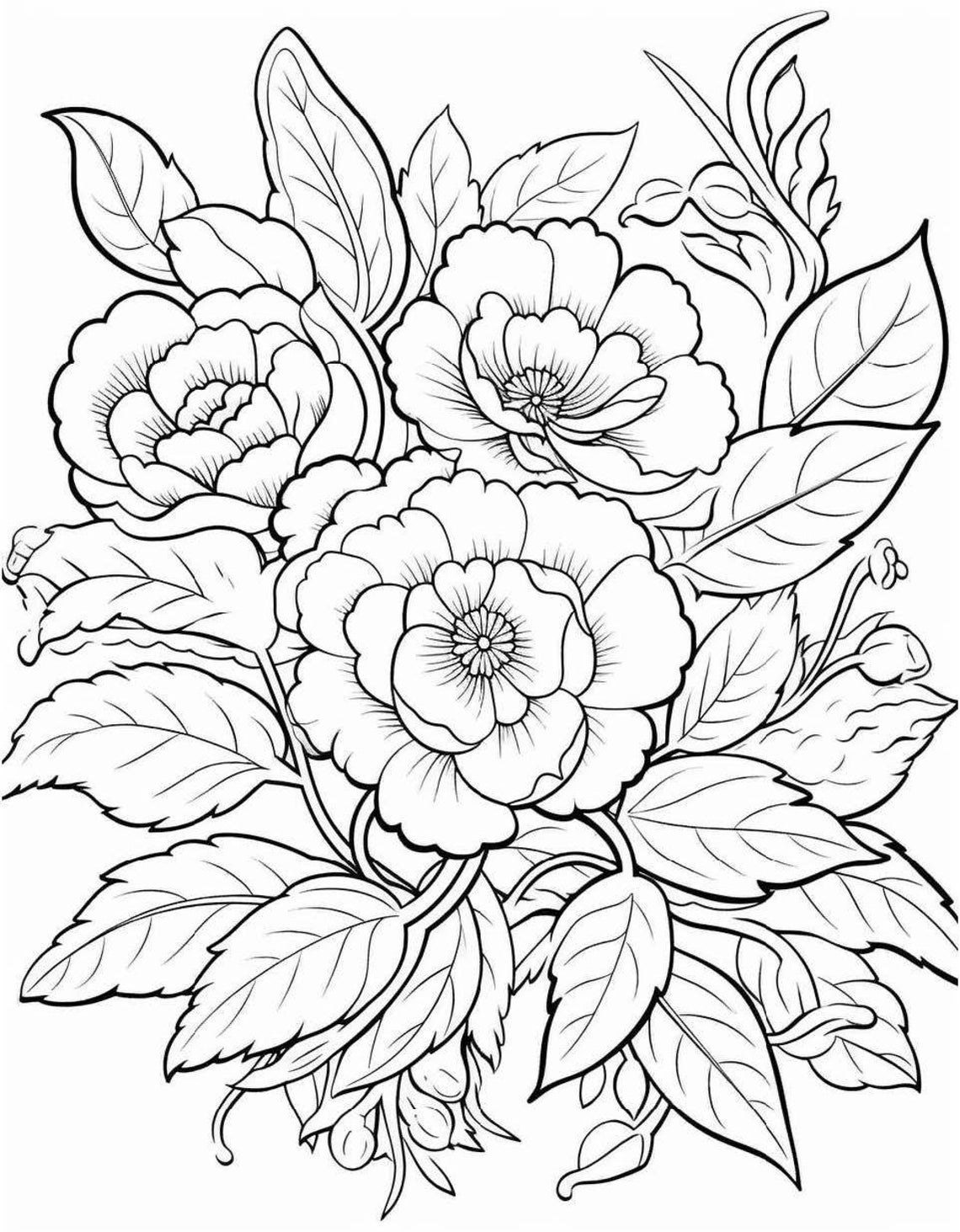Flower Coloring, Adult Coloring, Flower Coloring Page, Adult Coloring ...