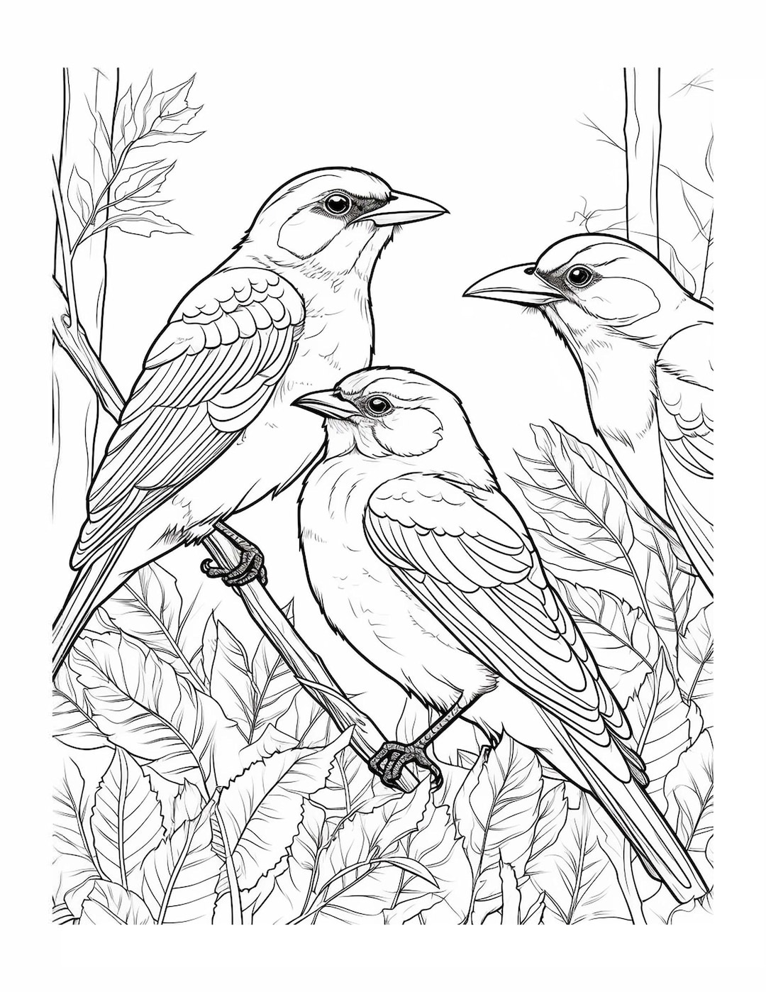 Birds Coloring Pages. Birds Coloring Sheets, Adult Coloring Sheet,kids ...
