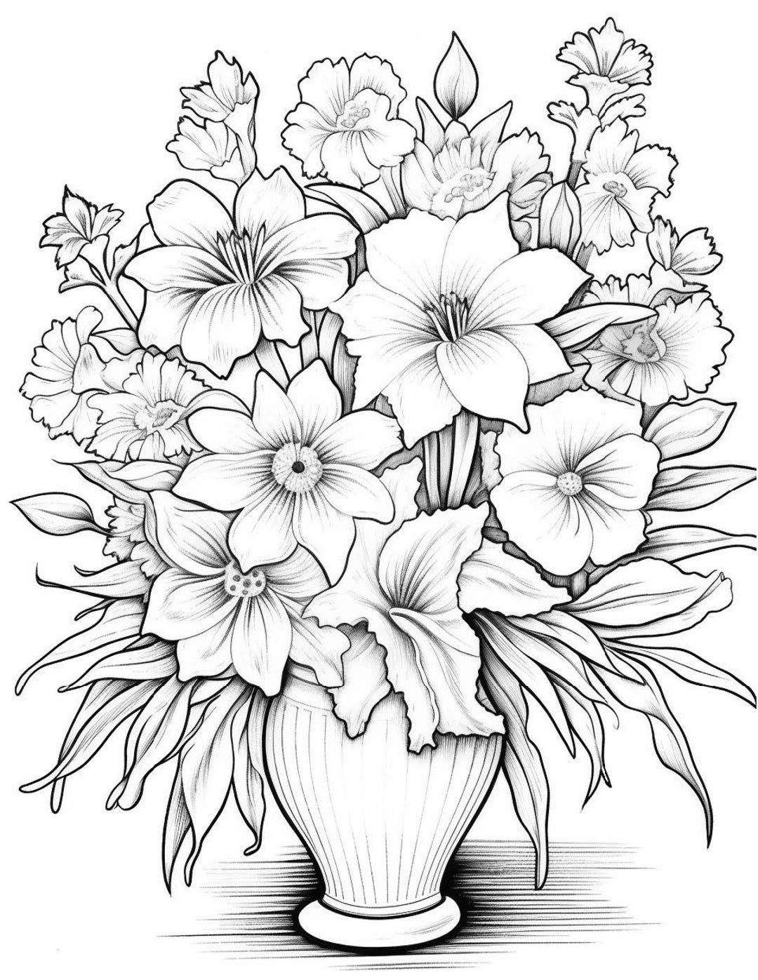 Flower Coloring, Adult Coloring, Flower Coloring Page, Adult Coloring ...