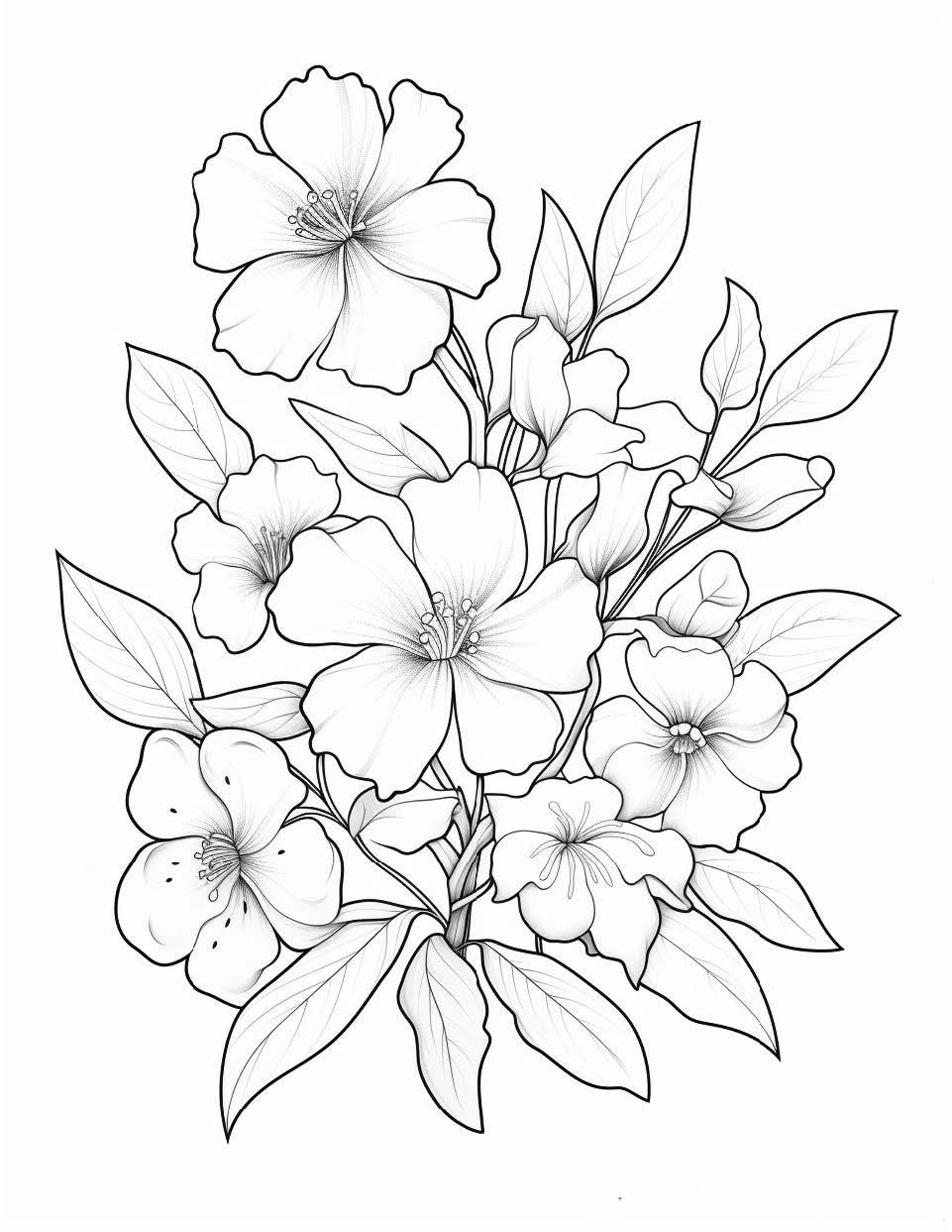 Flower Coloring, Adult Coloring, Flower Coloring Page, Adult Coloring ...