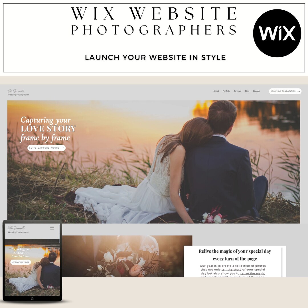 Wix Website Template for Photographers | Webpage for Wedding ...