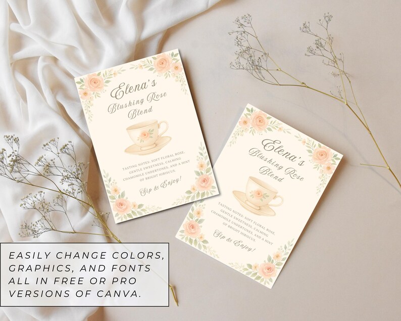 Afternoon Tea Signature Tea Sign Canva Template Afternoon Tea Bridal ...