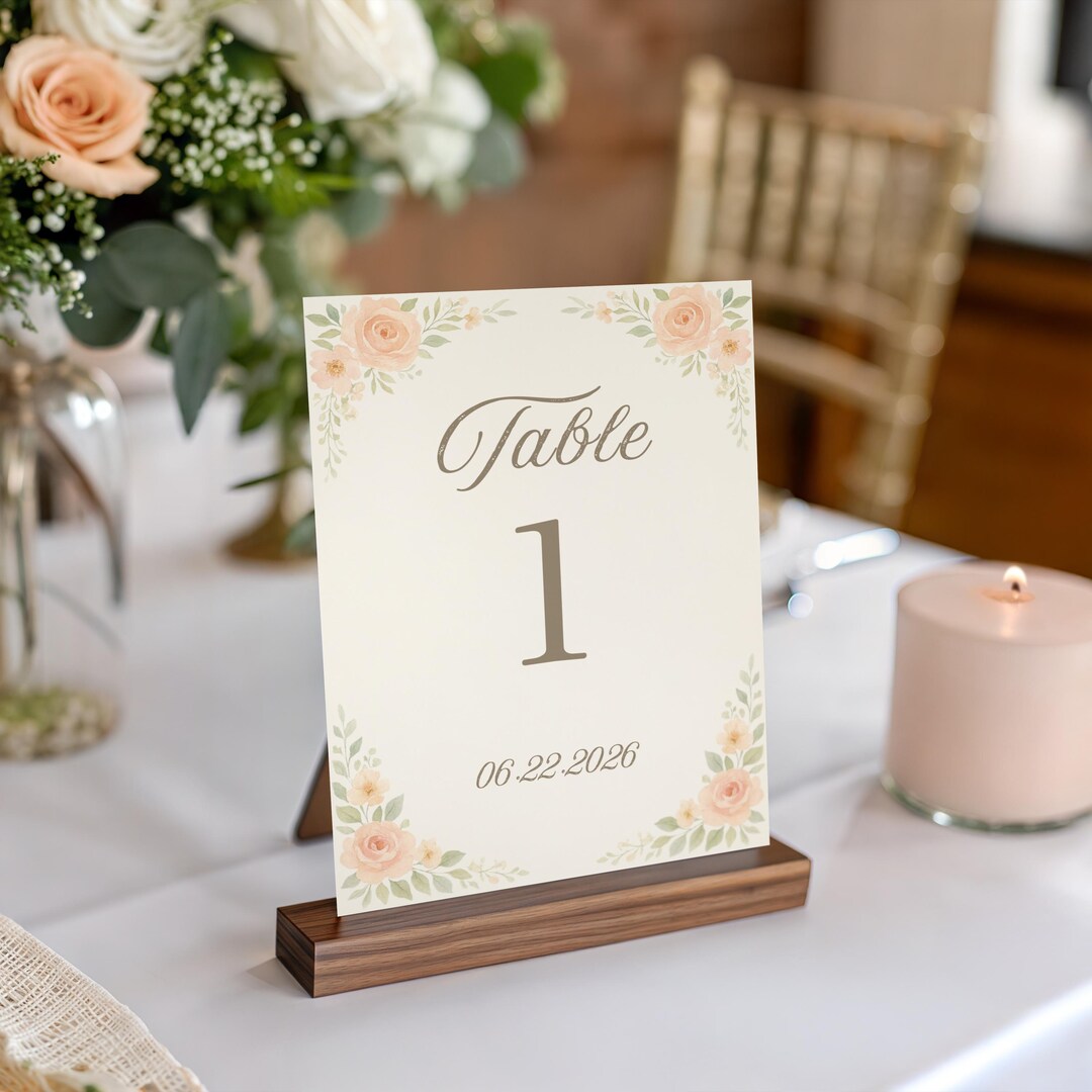 Table Number Template Afternoon Tea Bridal Table Number Editable Canva ...