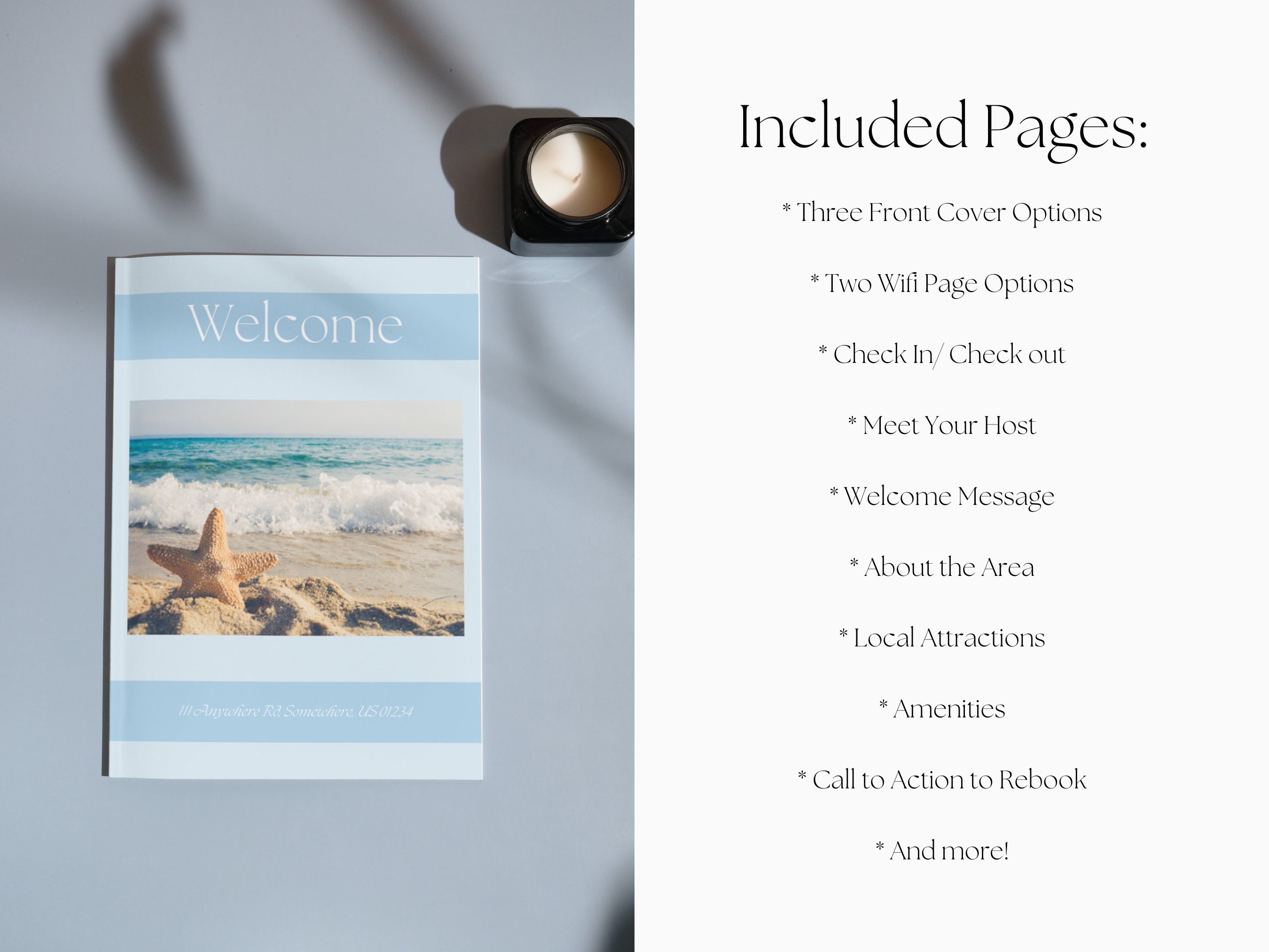 Airbnb Beach Welcome Book Template | Welcome Book Canva Template | Vrbo ...