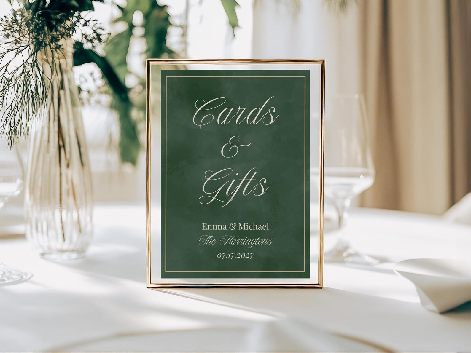 Wedding Table Cards & Gifts Template Luxury Old Money Wedding Table ...