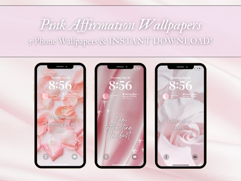 Affirmation Phone Wallpapers| Pink Theme 5 Pack|self Love ...