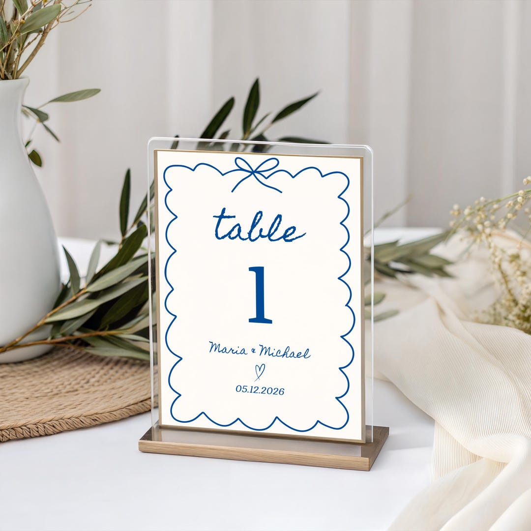 Wedding Table Number Template Something Blue Table Number Editable ...
