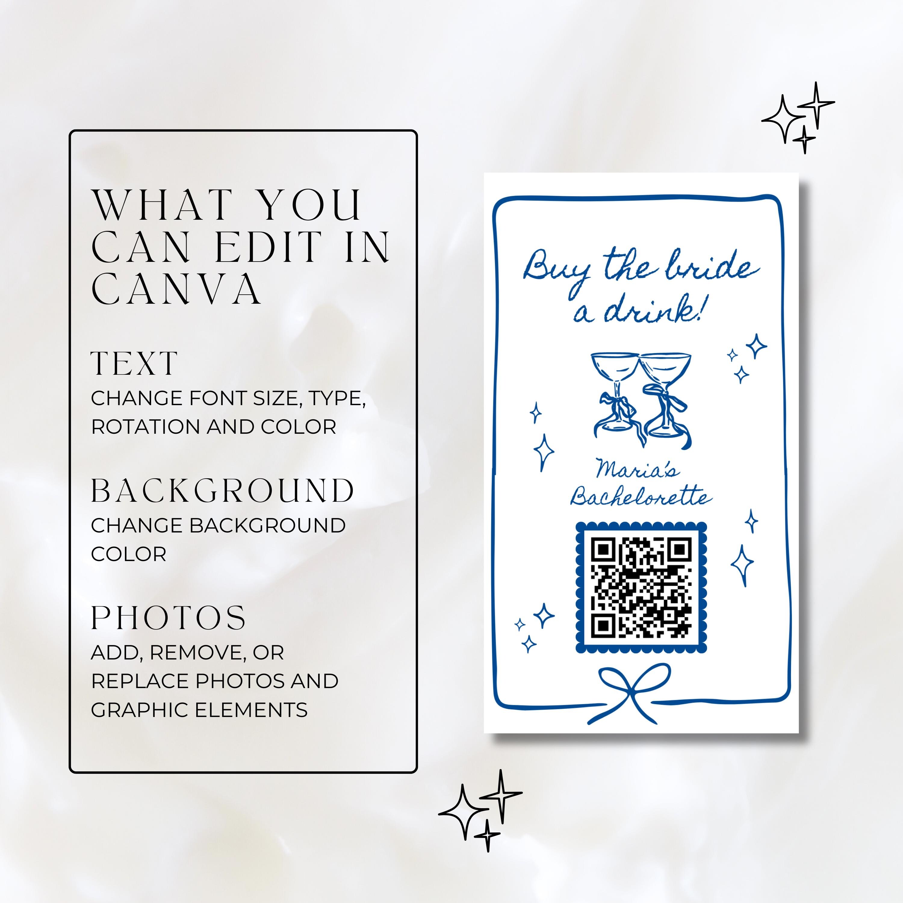 Buy the Bride a Drink Instagram Story Template Blue Bow Cute ...