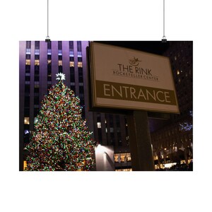 Rockefeller Center Tree and Rink Sign Photographic Print - Etsy