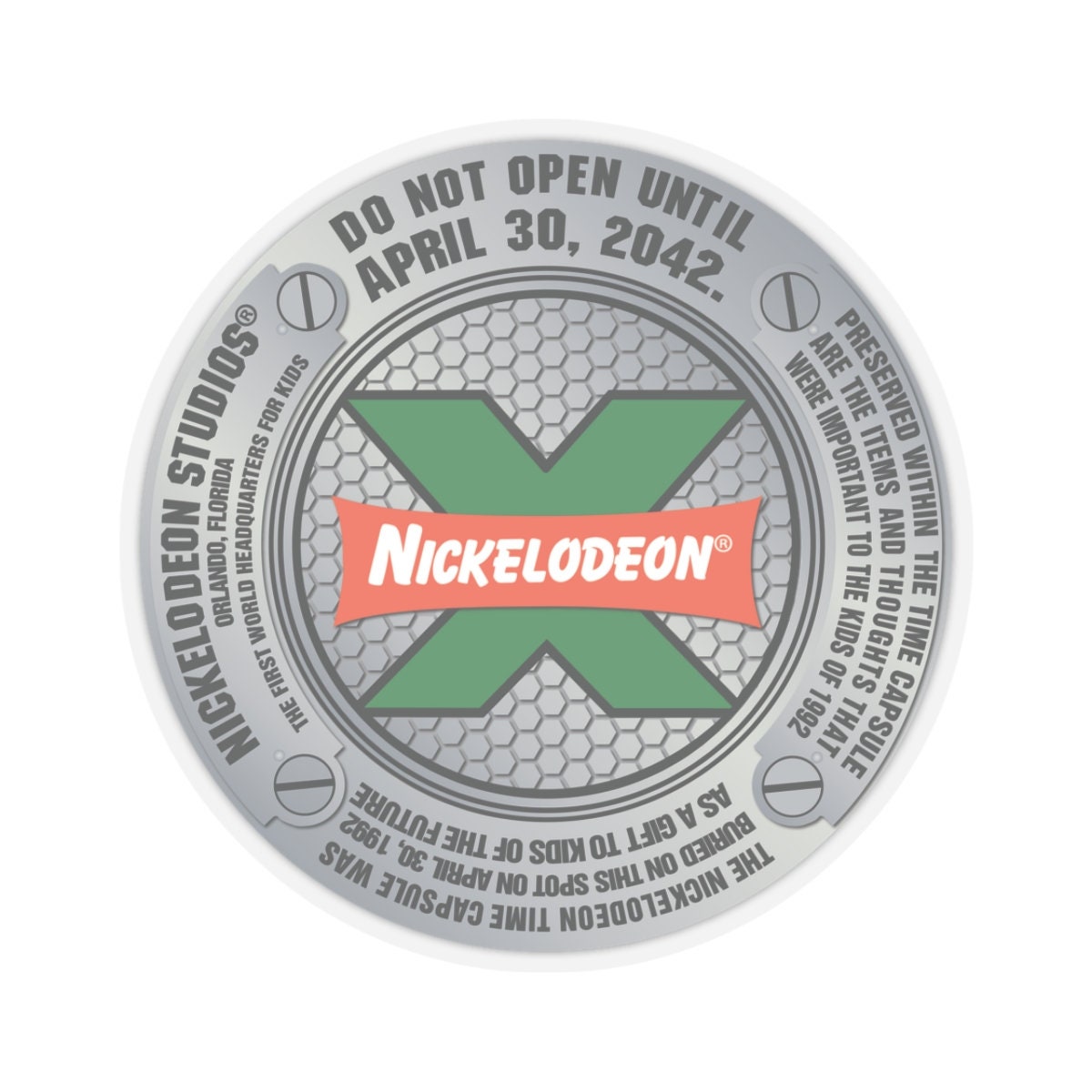 Nickelodeon Studios Time Capsule Lid Replica Sticker - Etsy