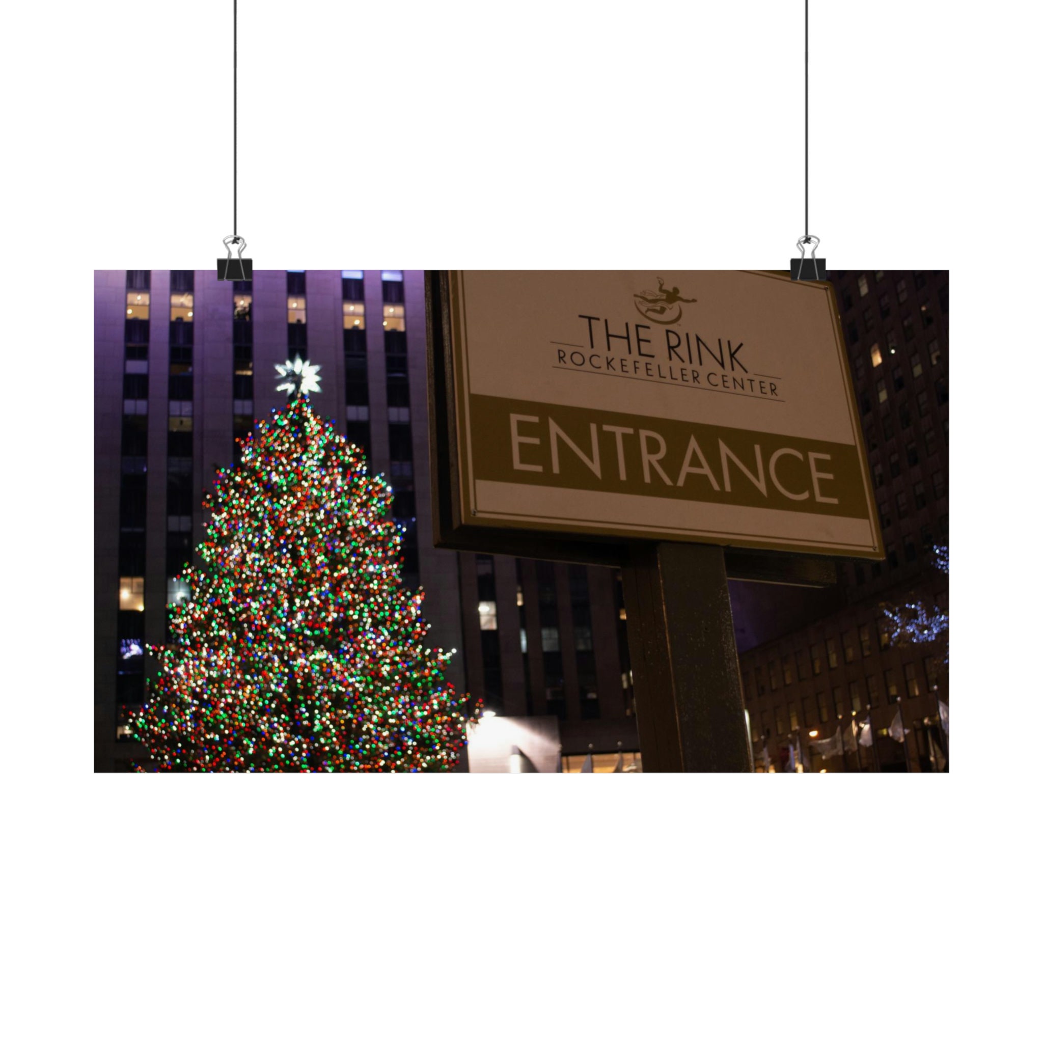 Rockefeller Center Tree and Rink Sign Photographic Print - Etsy