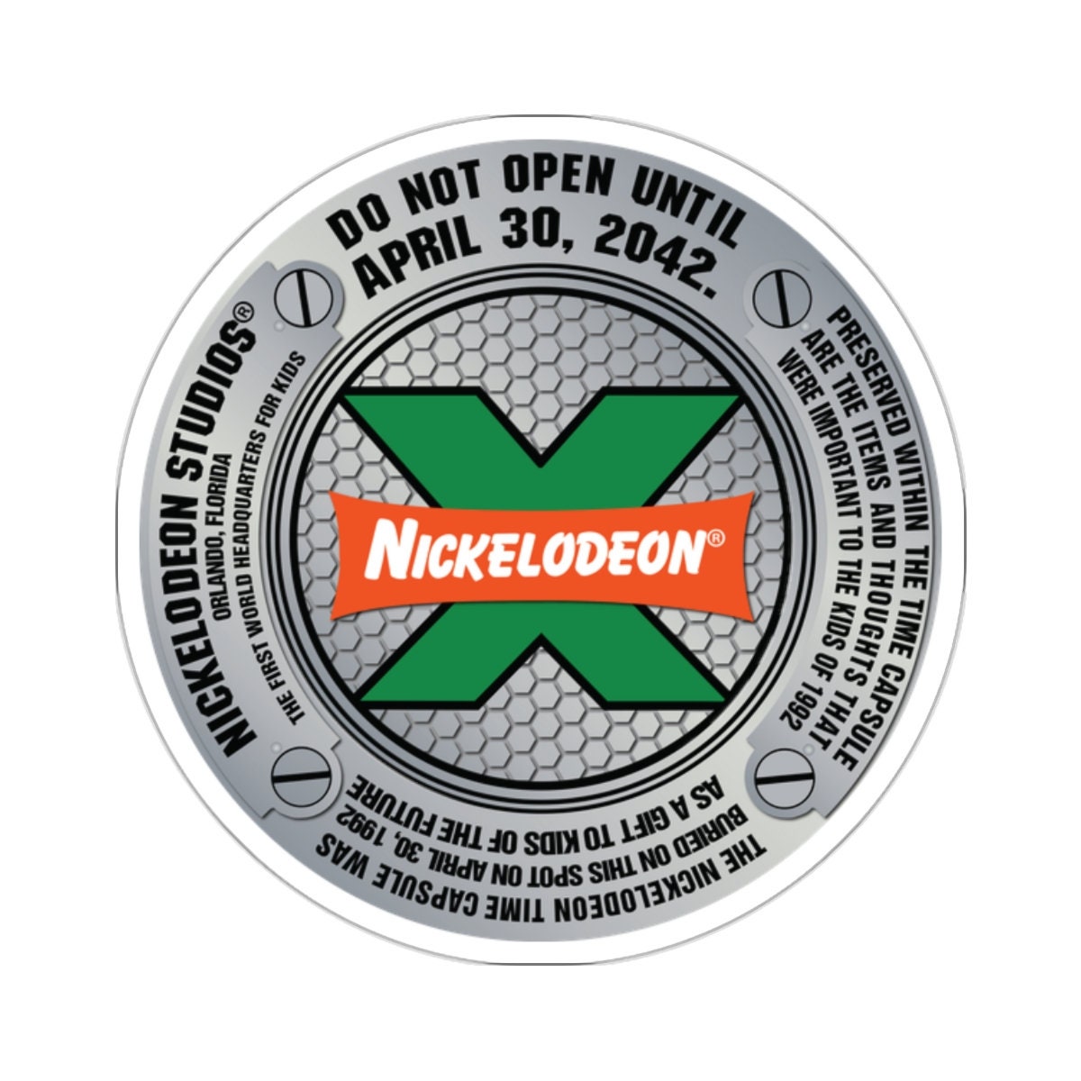 Nickelodeon Studios Time Capsule Lid Replica Sticker - Etsy