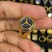 Dream Car Ring Mercedes-benz Logo Ring 14k Gold Plated Ring Heavy Men ...