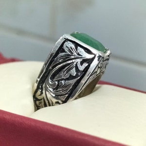Natural Emerald Pakistan Mine Zamurd Stone Ring Rare Emerald Stone Ring ...